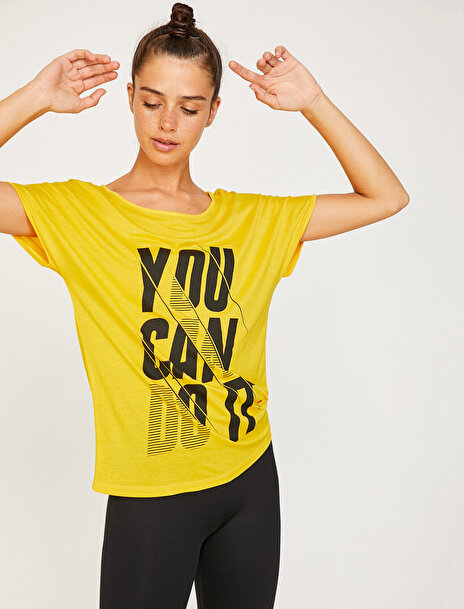 Koton Kadın Ebru Şallı Loves Koton Sport T-Shirt