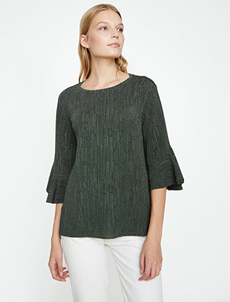 Koton Kadın Volan Detaylı T-Shirt