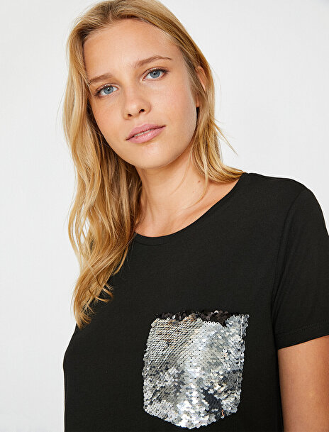 Koton Kadın Pul Detaylı T-Shirt