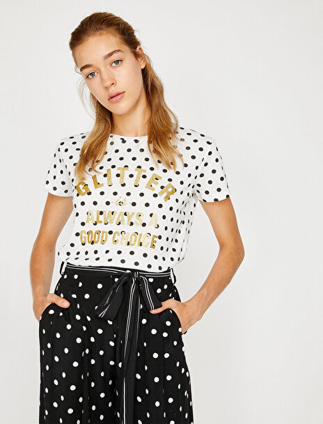 Koton Kadın Puantiyeli T-Shirt