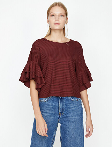 Koton Kadın Volan Detaylı T-Shirt