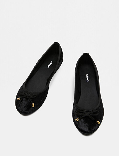 Koton Kadın Kadife Detaylı Babet