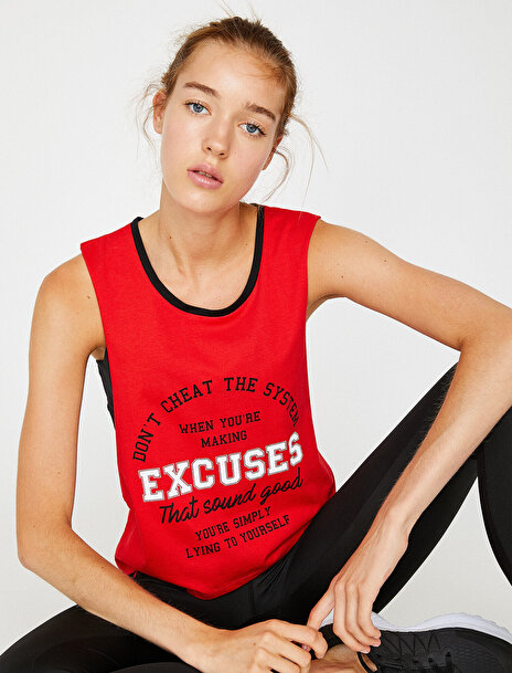 Koton Kadın Yazılı Baskılı Atlet