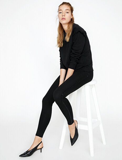 Koton Kadın Biye Detaylı Tayt