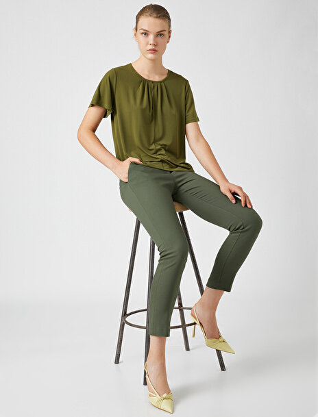 Koton Kadın Düz Renk Cigarette Pantolon