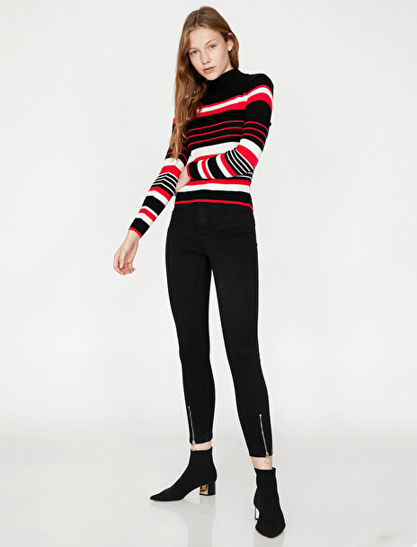 Koton Kadın Carmen Jean - Yüksek Bel Dar Kesim Dar Paça Pantolon