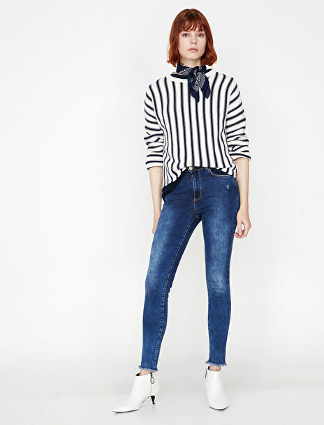 Koton Ole Genç Kız Carmen Jean - Yüksek Bel Dar Kesim Dar Paça Pantolon