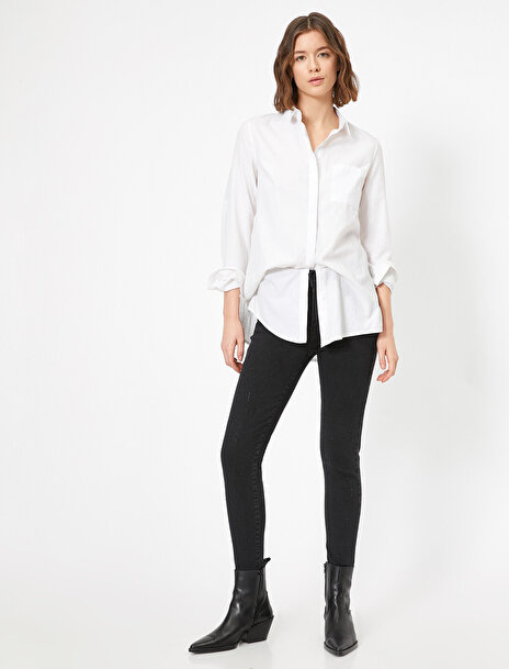 Koton Kadın Carmen Jean - Yüksek Bel Dar Kesim Dar Paça Pantolon