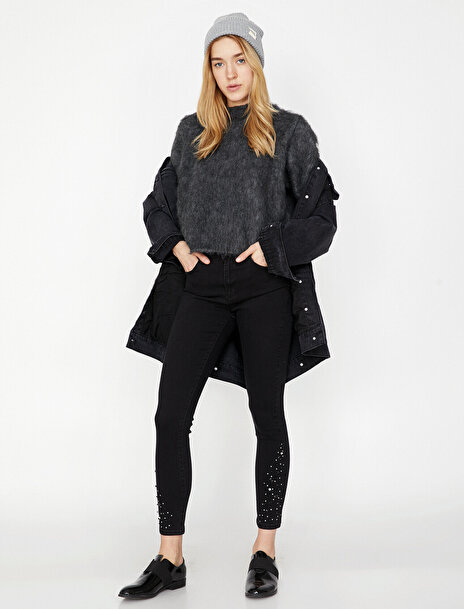 Koton Kadın Carmen Jean - Yüksek Bel Dar Kesim Dar Paça Pantolon