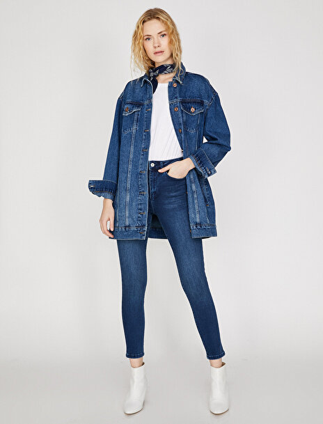 Koton Kadın Carmen Jean - Yüksek Bel Dar Kesim Dar Paça Pantolon