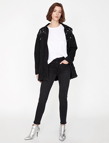 Koton Kadın Carmen Jean - Yüksek Bel Dar Kesim Dar Paça Pantolon