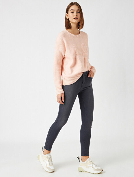 Koton Ole Genç Kız Carmen Jean - Yüksek Bel Dar Kesim Dar Paça Pantolon