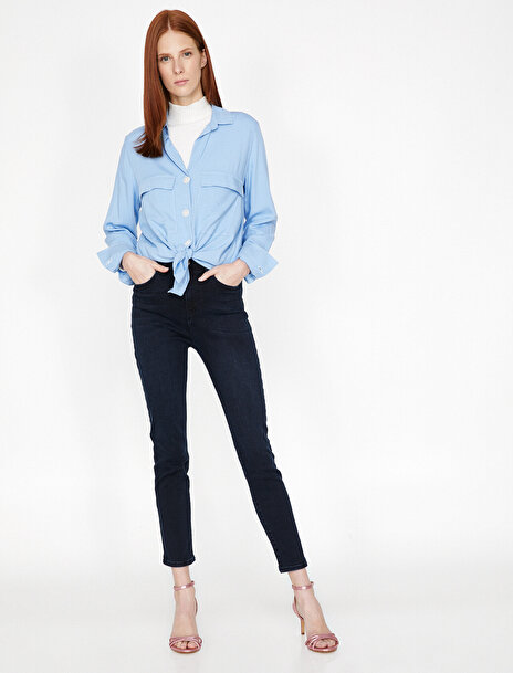 Koton Kadın Carmen Jean - Yüksek Bel Dar Kesim Dar Paça Pantolon