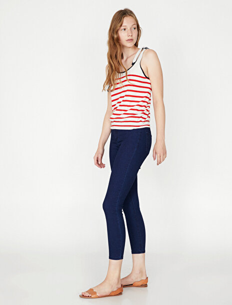 Koton Kadın Carmen Jean - Yüksek Bel Dar Kesim Dar Paça Pantolon