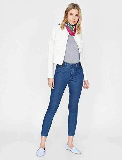 Koton Kadın Carmen Jean - Yüksek Bel Dar Kesim Dar Paça Pantolon