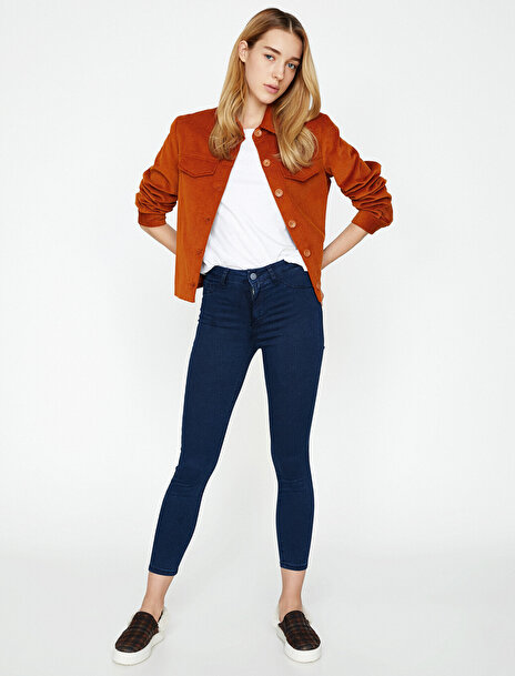 Koton Kadın Carmen Jean - Yüksek Bel Dar Kesim Dar Paça Pantolon