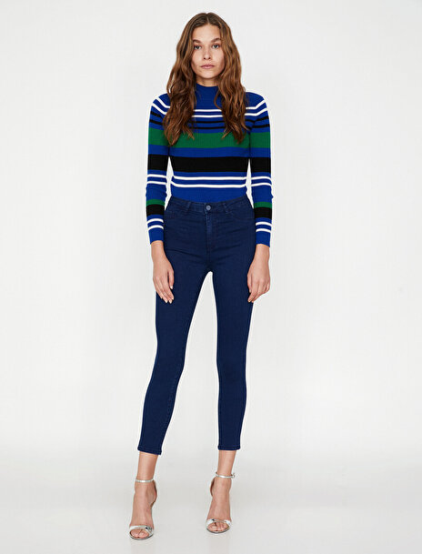 Koton Kadın Carmen Jean - Yüksek Bel Dar Kesim Dar Paça Pantolon