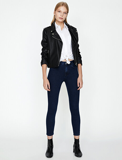 Koton Kadın Carmen Jean - Yüksek Bel Dar Kesim Dar Paça Pantolon