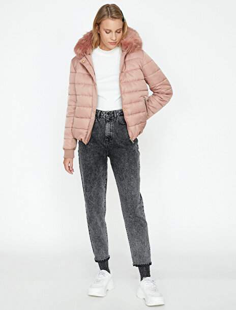 Koton Ole Genç Kız Mom Jean - Yüksek Bel Rahat Kesim Dar Paça Pantolon