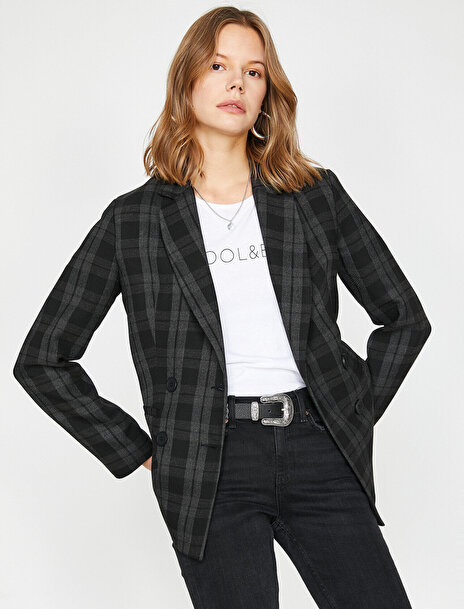 Koton Kadın Kareli Ceket