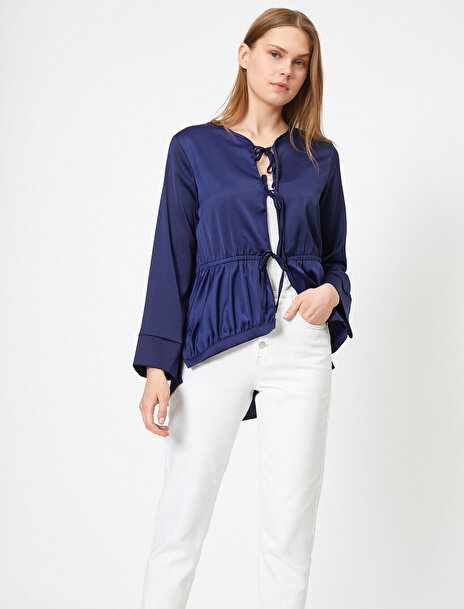 Koton Kadın İp Detaylı Uzun Kolu Ceket