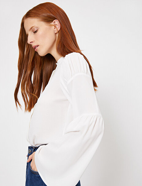 Koton Kadın Kolları Volanlı Gömlek