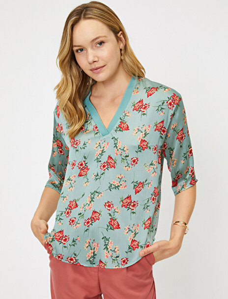 Koton Kadın Çiçek Desenli Bluz