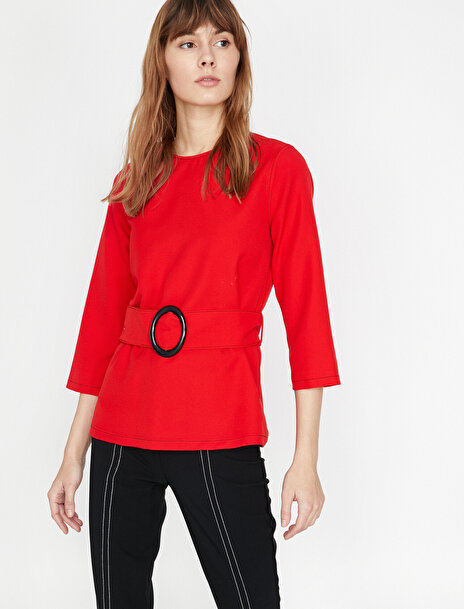 Koton Kadın Kemer Detaylı Bluz Koton Kadın Kemer Detaylı Bluz