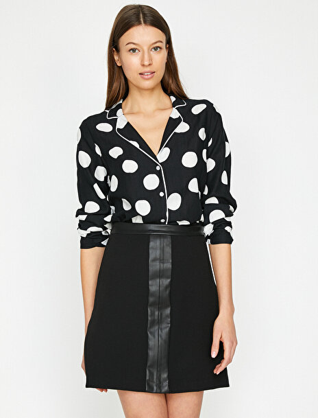 Koton Kadın Deri Detaylı Etek