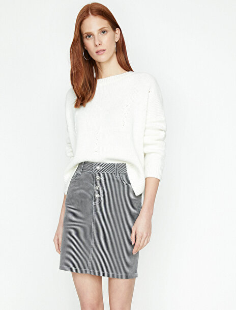 Koton Kadın Çizgili Etek