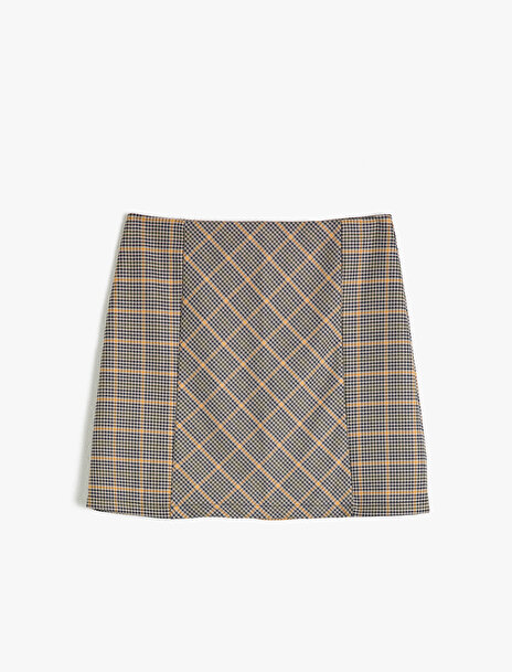 Koton Kadın Ekoseli Mini Etek