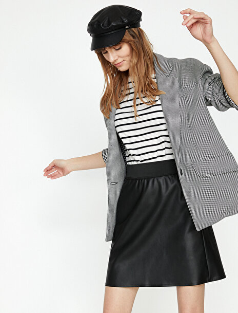 Koton Kadın Deri Görünümlü Etek