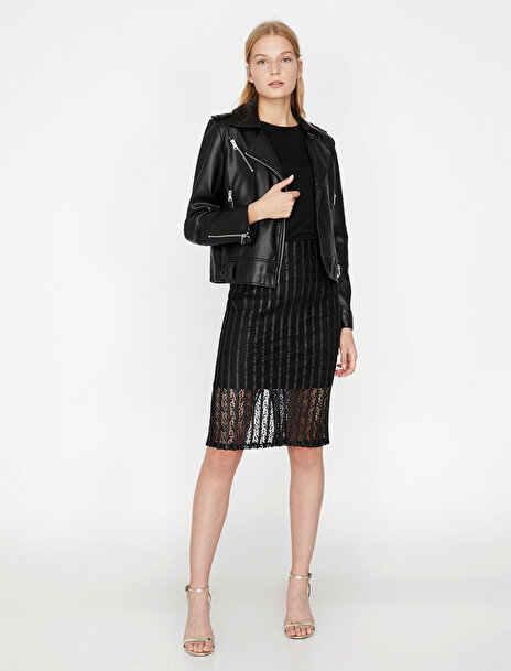 Koton Kadın Dantel Detaylı Etek