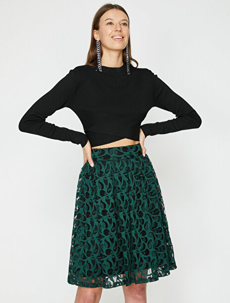 Koton Kadın Dantel Detaylı Etek