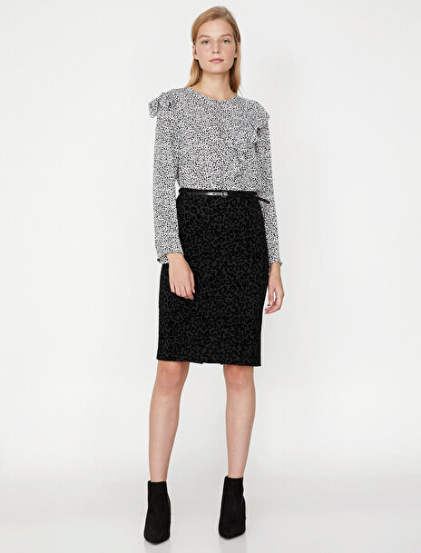 Koton Kadın Leopar Desenli Desenli Etek