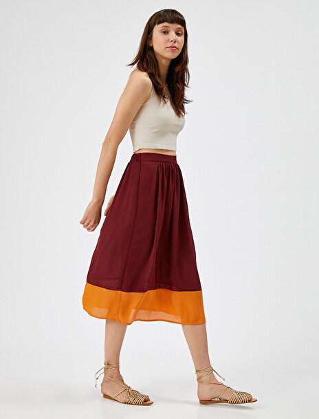 Koton Kadın Pileli Midi Etek