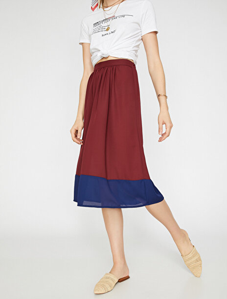 Koton Kadın Pileli Midi Etek