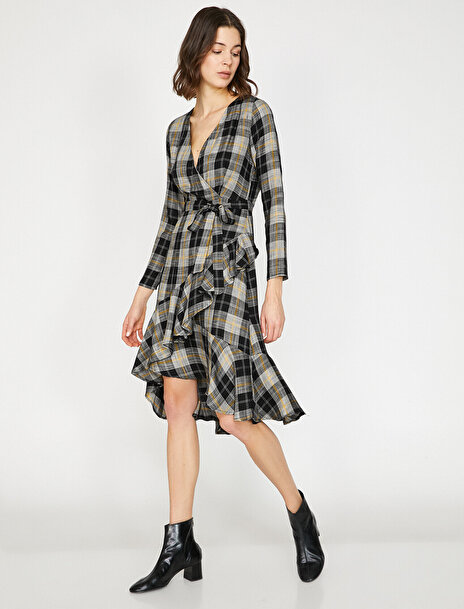 Koton Kadın Kareli Elbise