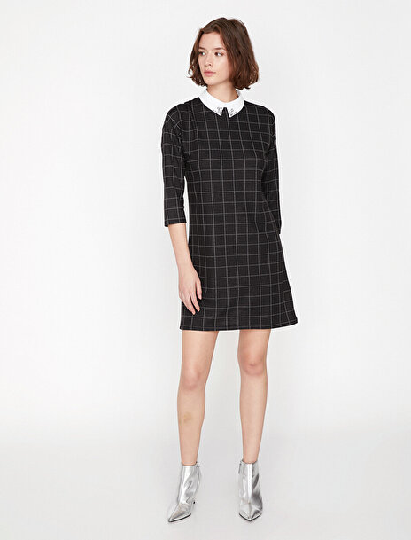 Koton Kadın Kareli Elbise