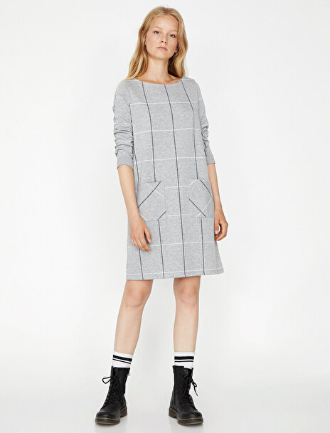 Koton Kadın Kareli Elbise