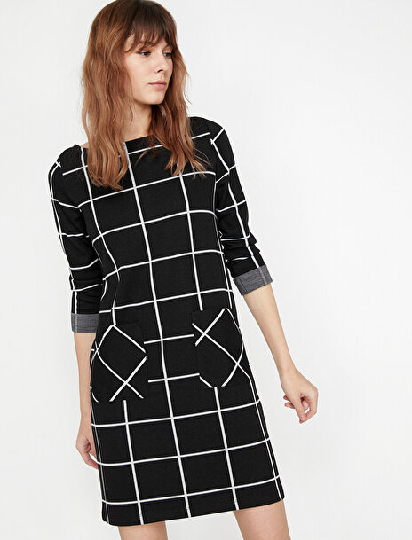 Koton Kadın Kareli Elbise