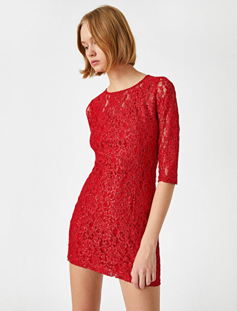 Koton Kadın Dantel Detaylı Elbise Abiye Koton Kadın Dantel Detaylı Elbise Abiye