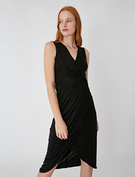 Koton Kadın Kolsuz Parlak Wrap Elbise Koton Kadın Kolsuz Parlak Wrap Elbise