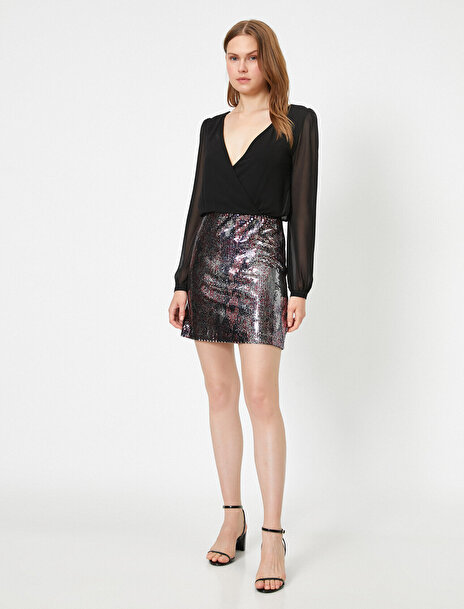 Koton Kadın Pul Detaylı Elbise Abiye