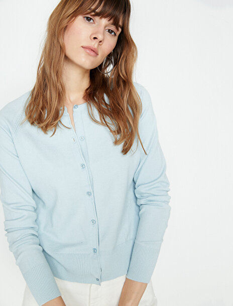 Koton Kadın Düğme Detaylı Triko Hırka