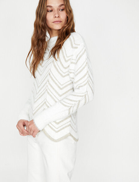 Koton Kadın Desenli Triko Kazak