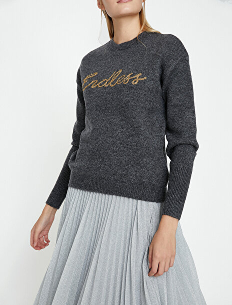 Koton Kadın İşlemeli Triko Kazak