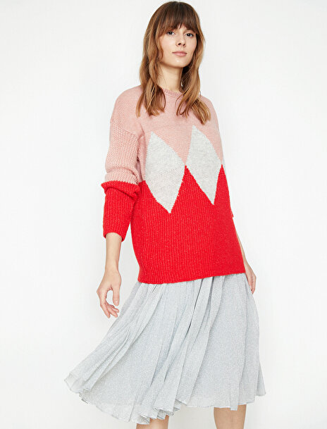 Koton Kadın Desenli Triko Kazak