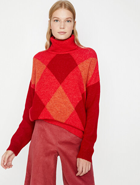 Koton Kadın Boğazlı Triko Kazak