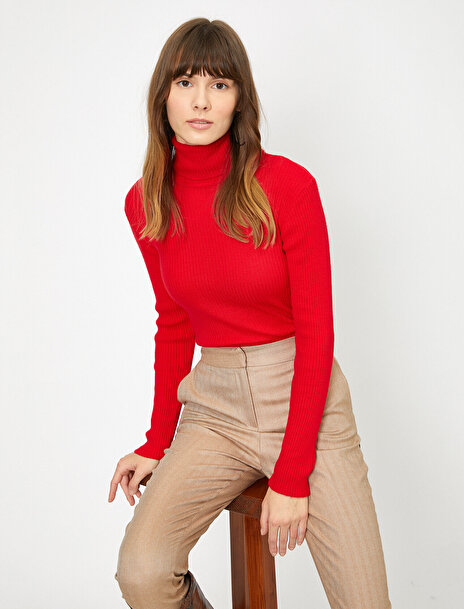 Koton Kadın Boğazlı Triko Kazak